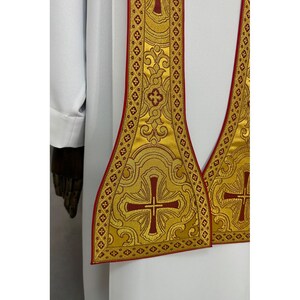 Roman Style Cope With a Stole, Gold Red Cope Chasuble, Vestments for ...