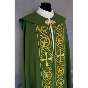 Gothic Style Cope With a Matching Stole, Olive Cope, Cope for Priest ...