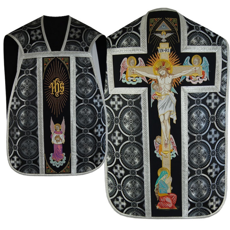 Roman Style Fiddleback Chasuble With a Maniple Burse and - Etsy