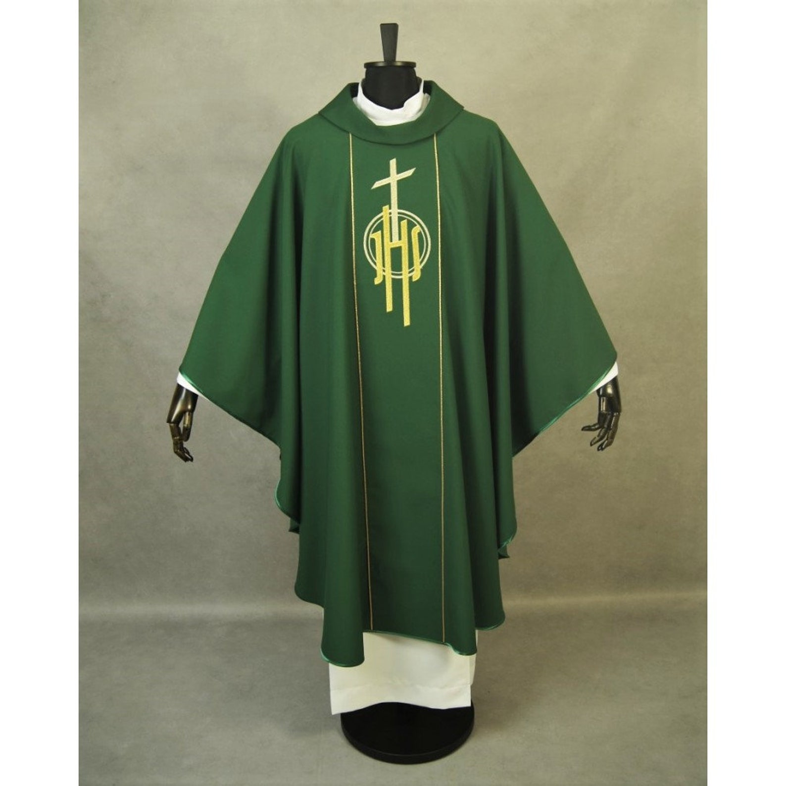 Vestment Green - Gothic Style Chasuble With a Matching Stole, Vestments ...