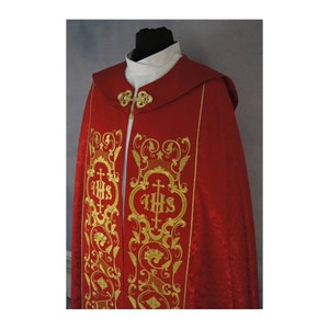 Gothic Style Cope With a Matching Stole, Red Cope, Copes for Priest ...