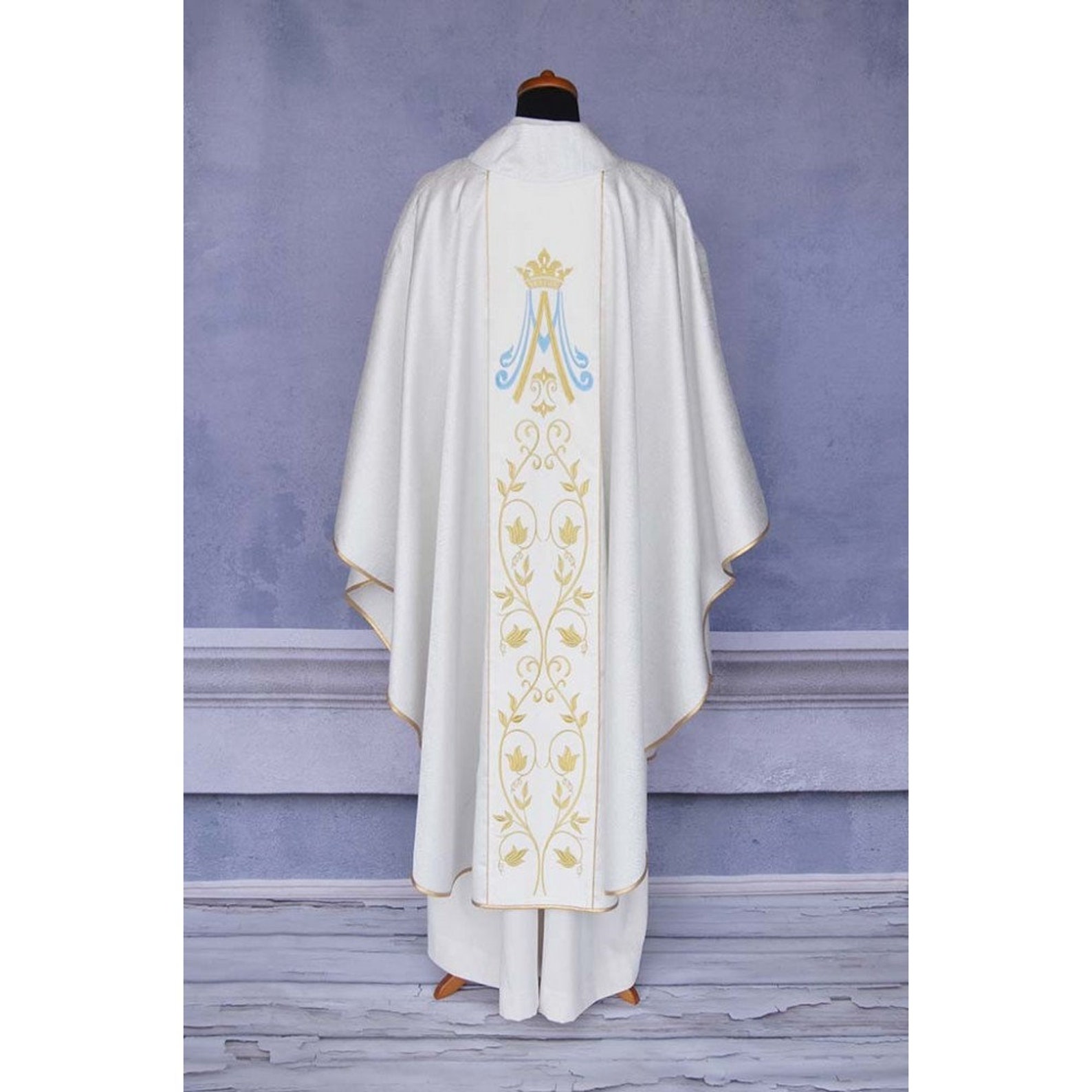 Vestments Marian Gothic Style Chasuble Blue Chasuble - Etsy