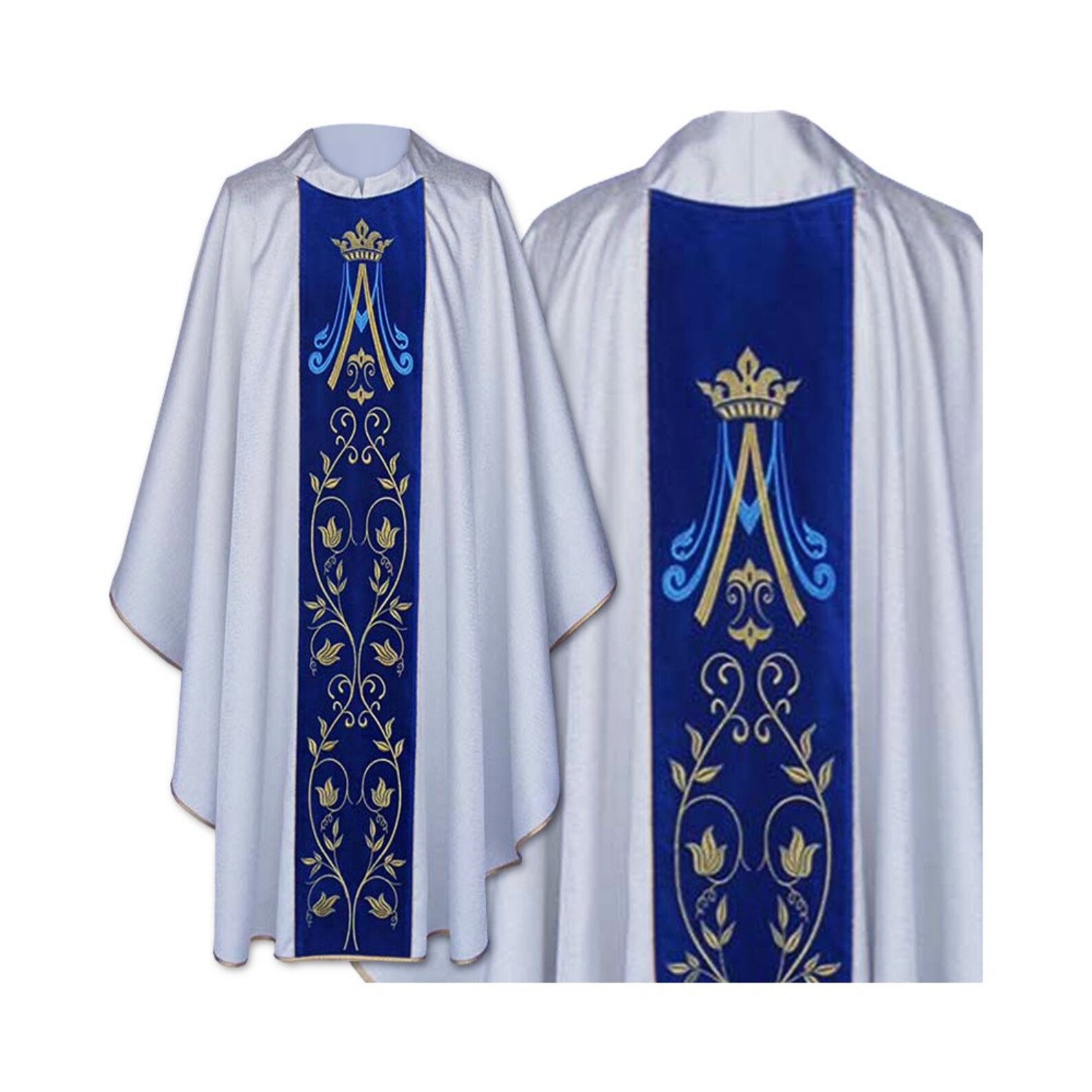 Vestments Marian Gothic Style Chasuble Blue Chasuble - Etsy