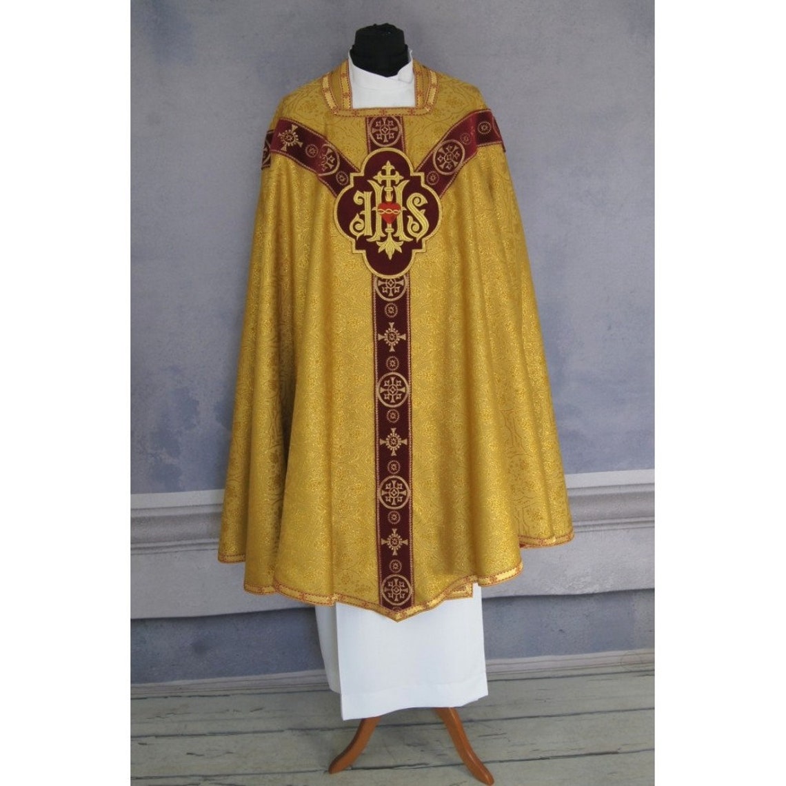 Conical Chasuble With IHS Symbols Vestments for Priest | Etsy