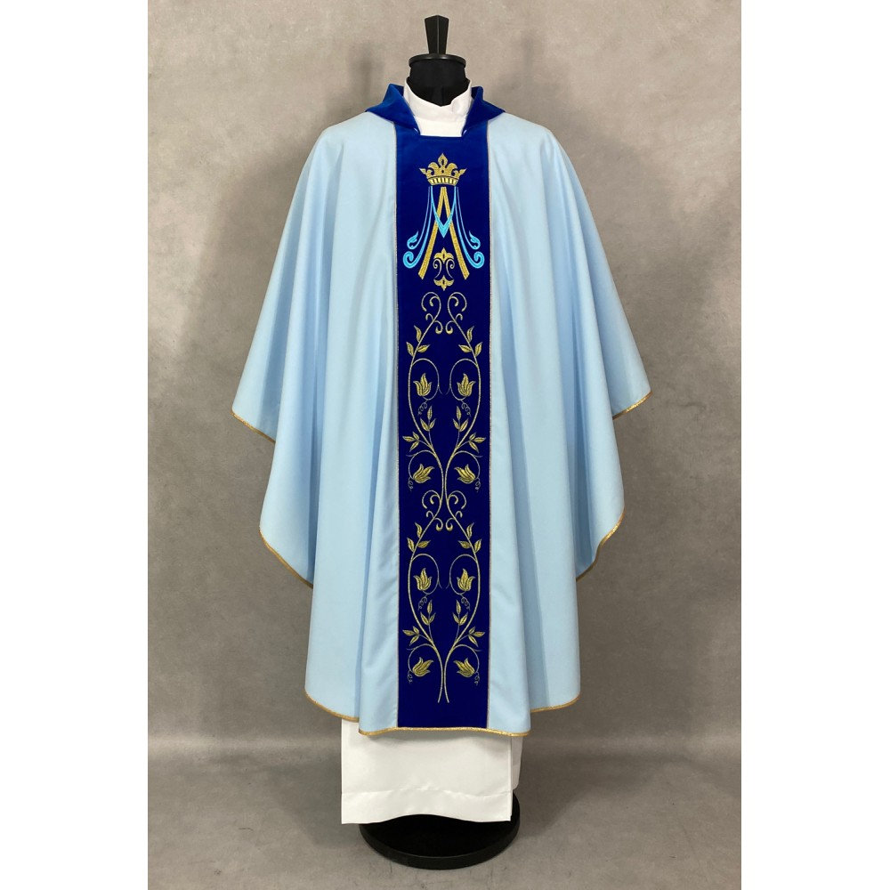 Vestments Marian Chasuble, Blue Chasuble, Vestments for Priest ...