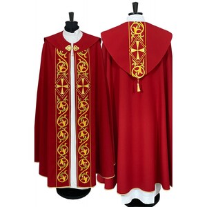 Gothic Style Cope With a Matching Stole, Olive Cope, Cope for Priest ...