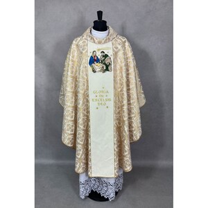 Chasuble "nativity Family" Priest Vestment, Gold Chasuble, Vestments ...