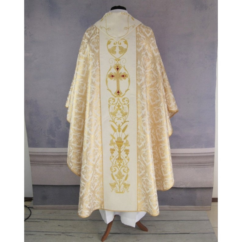 Gothic Style Chasuble With a Matching Stole, Gold Chasuble, Vestments ...