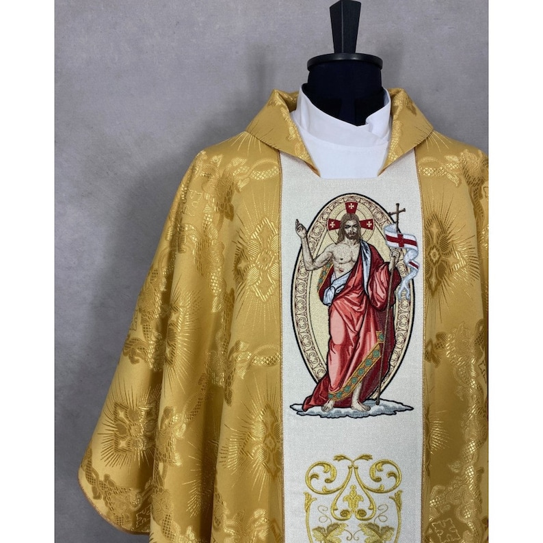 Gothic Gold Chasuble With Stole, Catholic Vestment - Etsy