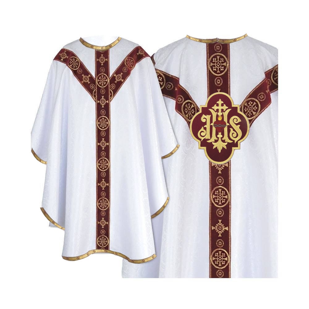 Semi-gothic Chasuble Whit Lining, Gold Chasuble, Vestments for Priest ...