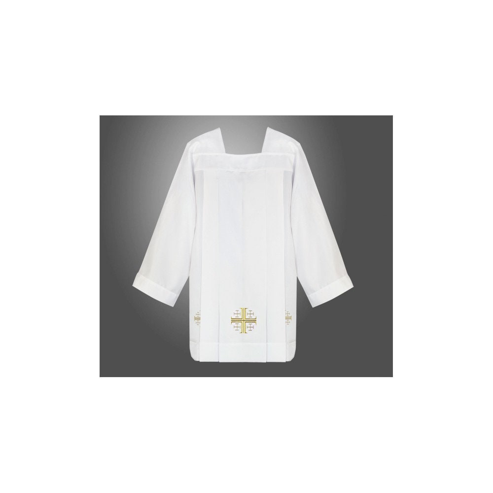 Traditional Square Neck Priest Surplice/cottas With Pleats, White ...
