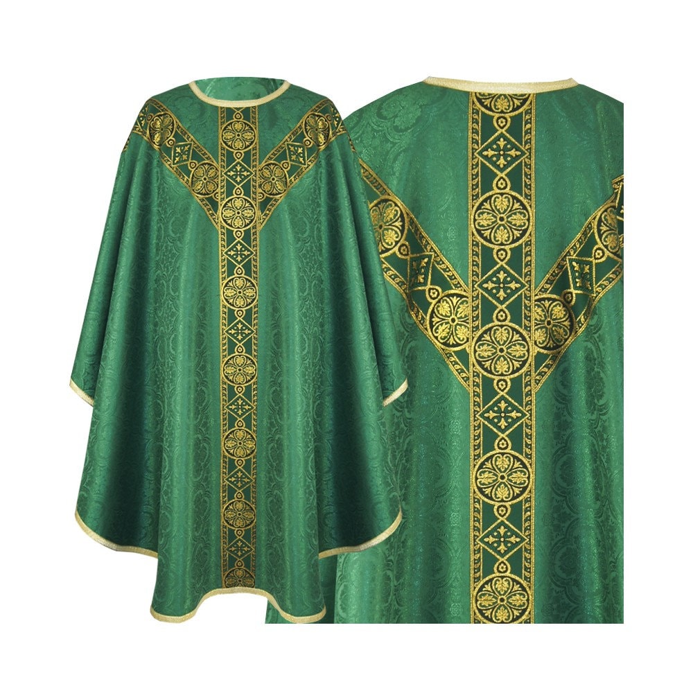 Vestment Green and All Liturgical Colors- Semi Gothic Style Chasuble ...