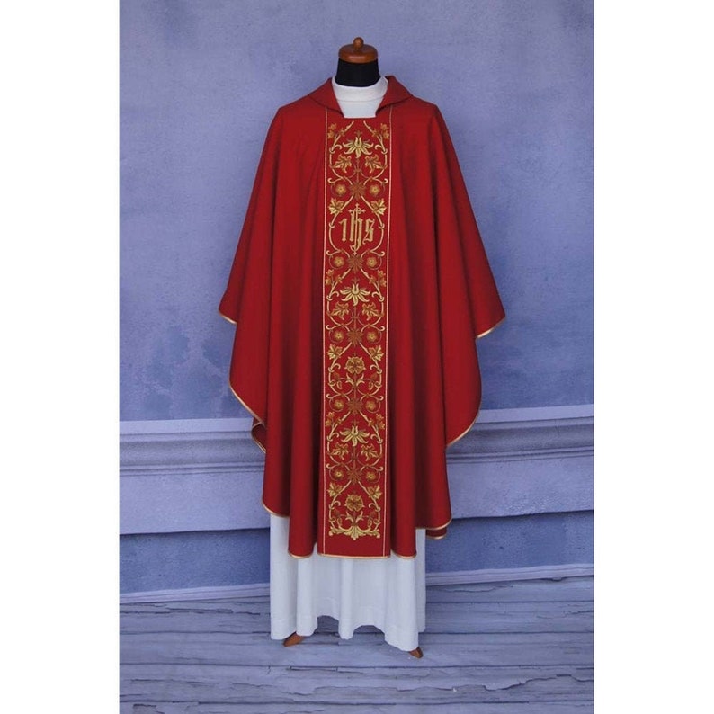 Vestment Gothic Style Chasuble, Red Chasuble, Vestments for Priest ...