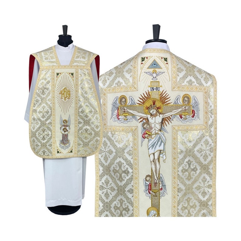 Roman Style Fiddleback Chasuble With a Maniple Burse and - Etsy