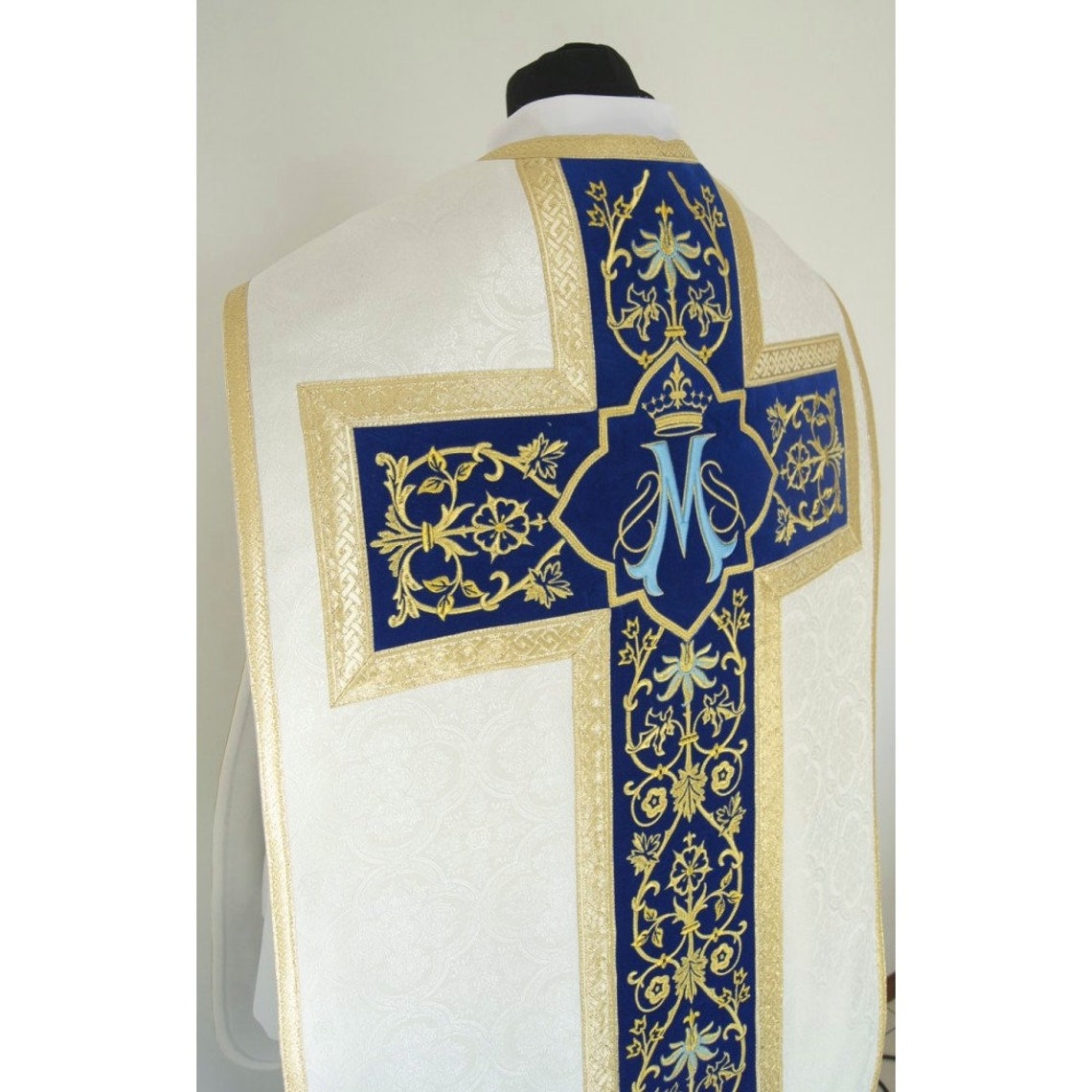 Vestment Marian Traditional Roman Style Chasuble With a - Etsy