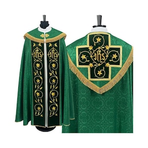 Gothic Green Style Cope With an Inner Stole and Humeral Veil, Cope ...