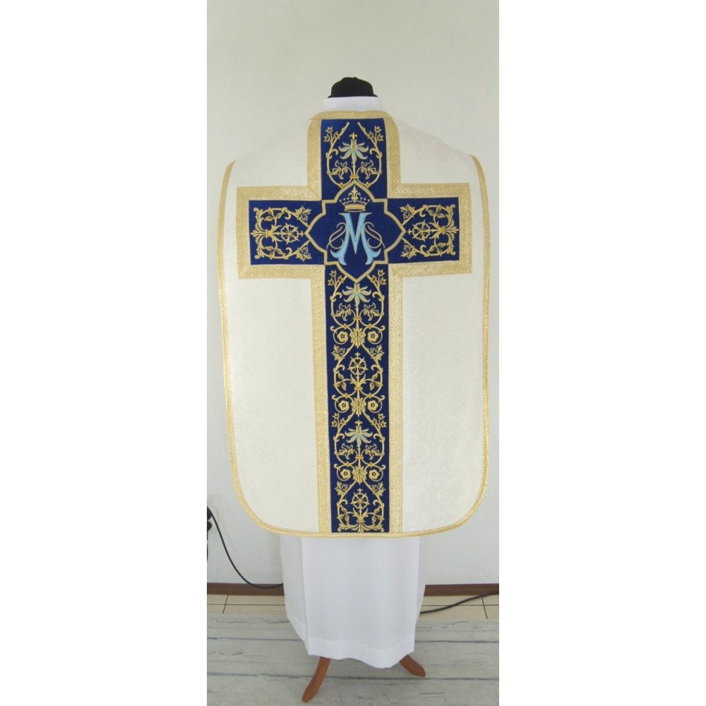 Vestment Marian - Traditional Roman Style Chasuble With a Maniple ...