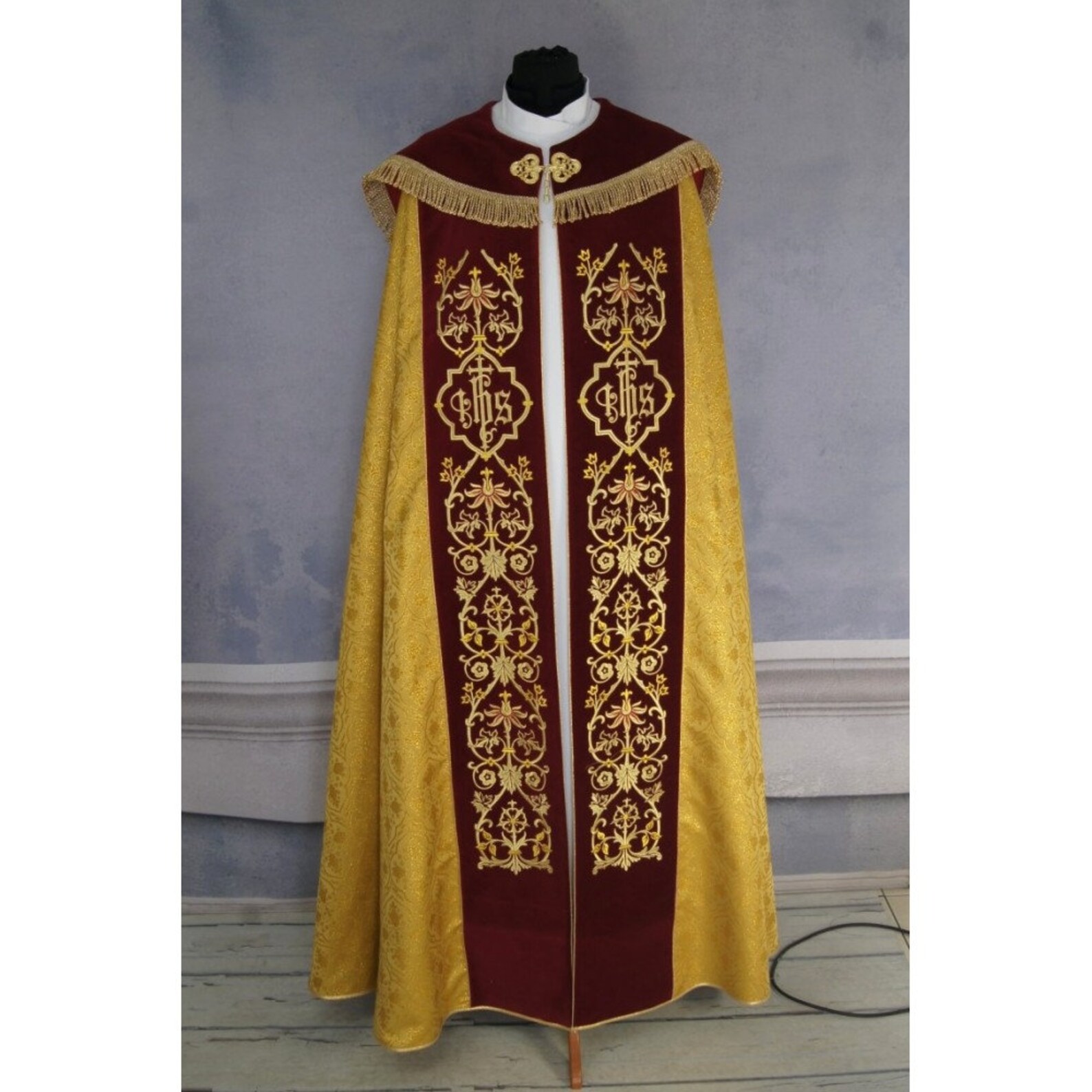 Gothic Cope With a Matching Inner Stole, Gold Chasuble, Vestments for ...