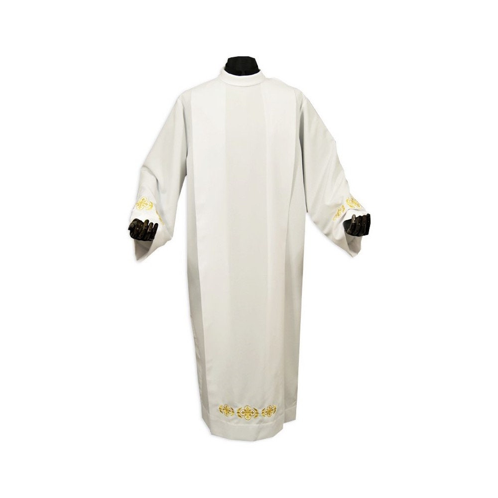 Priest Alb With Pleats White Alb Albs for Priest Catholic - Etsy