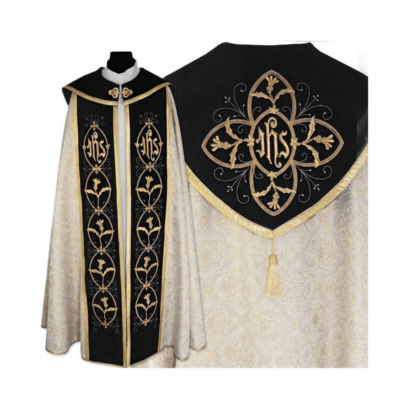 Gothic Style Cope With a Matching Stole, Ecry Chasuble, Vestments for ...
