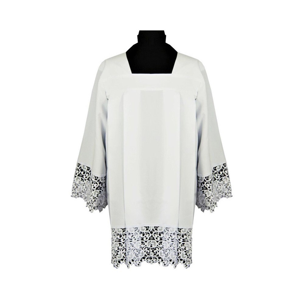 Traditional Square Neck Priest Surplice, Guipure Lace Cotta - Etsy