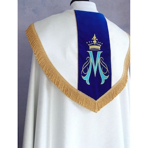 Silver Cope, Marian Style Gothic Cope With a Matching Stole, Vestments ...