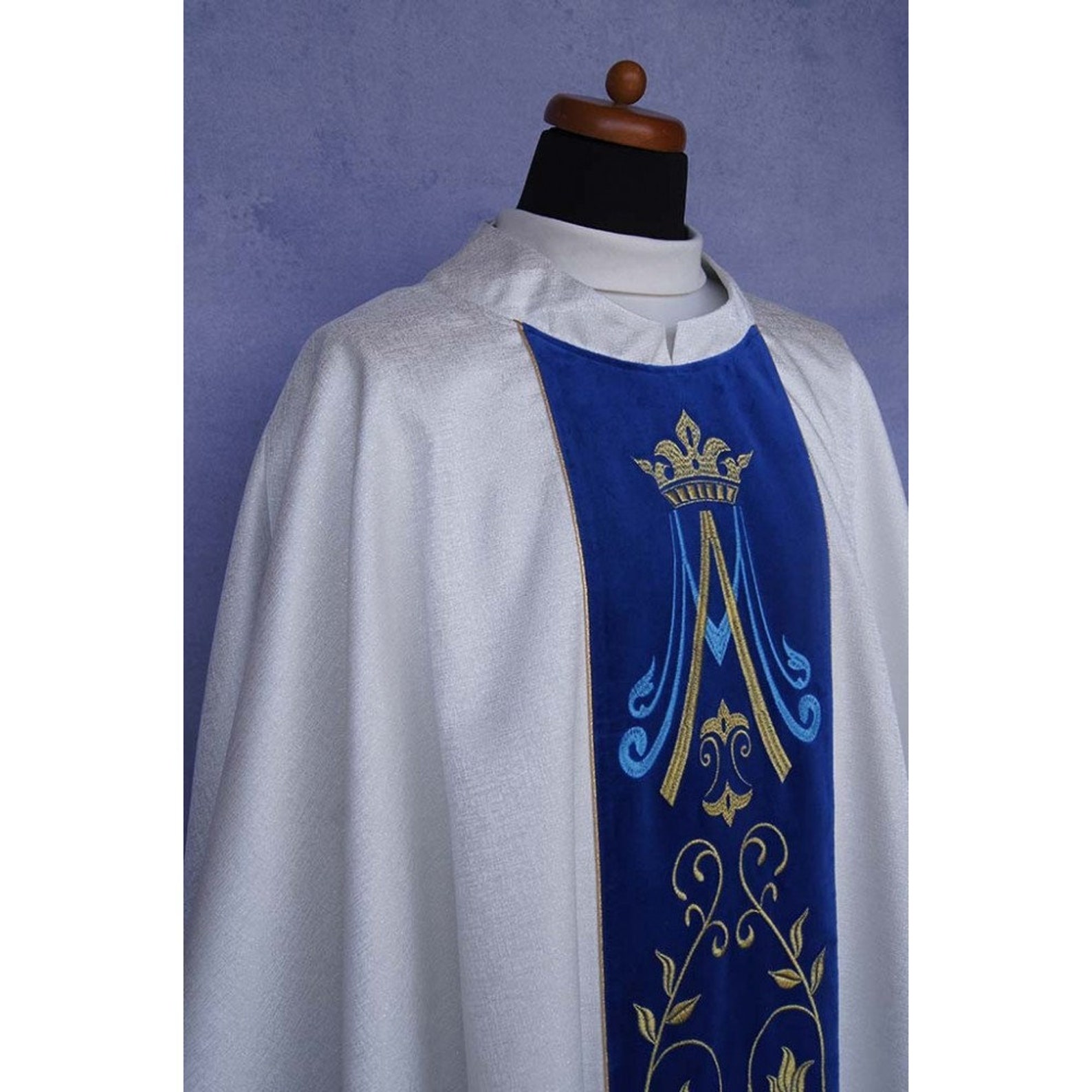 Vestments Marian Gothic Style Chasuble Blue Chasuble - Etsy