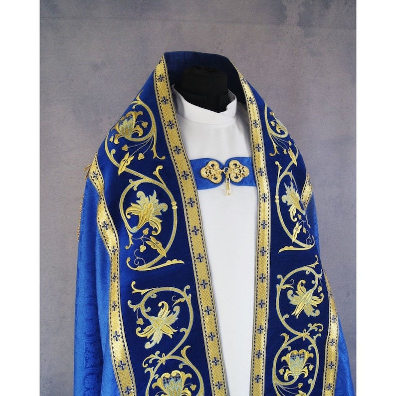 Roman Style Cope With a Stole Black Cope Chasuble Vestments - Etsy