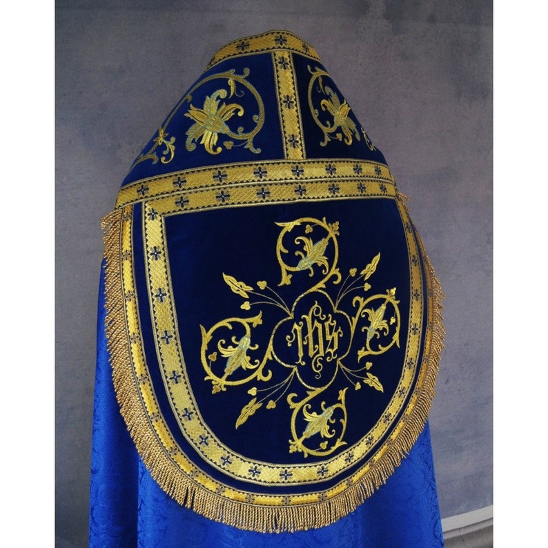 Roman Style Cope With a Stole, Black Cope Chasuble, Vestments for ...