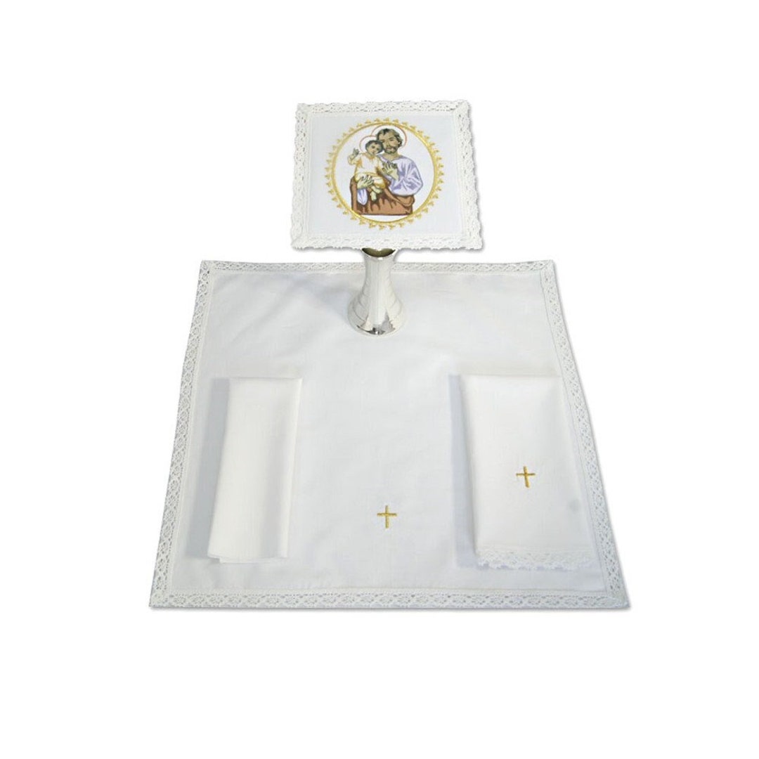 Altar Linen, Full Set Pall, Corporal, Purificator, Lavabo, 100% Cotton ...