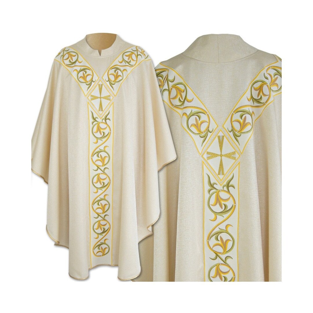 Semi Gothic Style Chasuble With a Matching Stole, Vestments for Priest ...