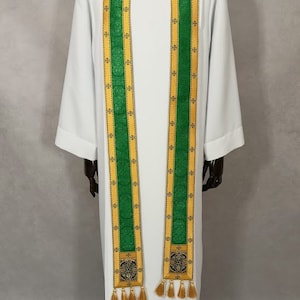 Green Conical Chasuble With IHS Symbols, Vestments for Priest, Catholic ...