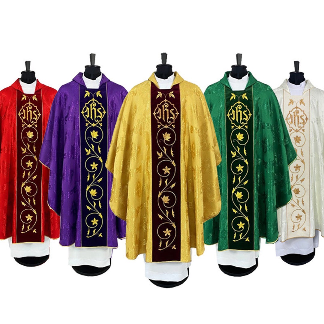 Gothic Style Chasuble With a Matching Stole, Vestments for Priest ...