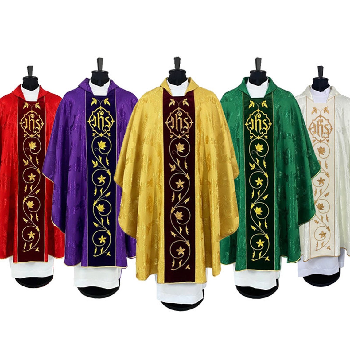 Gothic Style Chasuble With a Matching Stole, Vestments for Priest ...