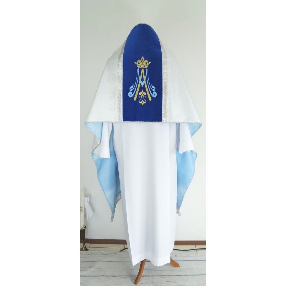 Marian Humeral Veil With a Lining and Fringe, Vestments for Priest ...