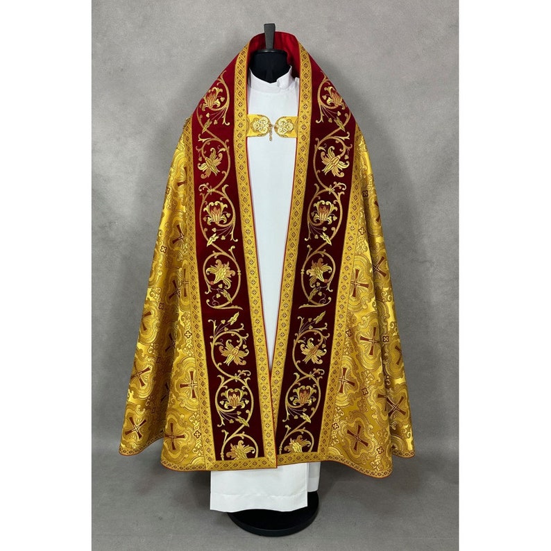 Roman Style Cope With a Stole Gold Red Cope Chasuble - Etsy