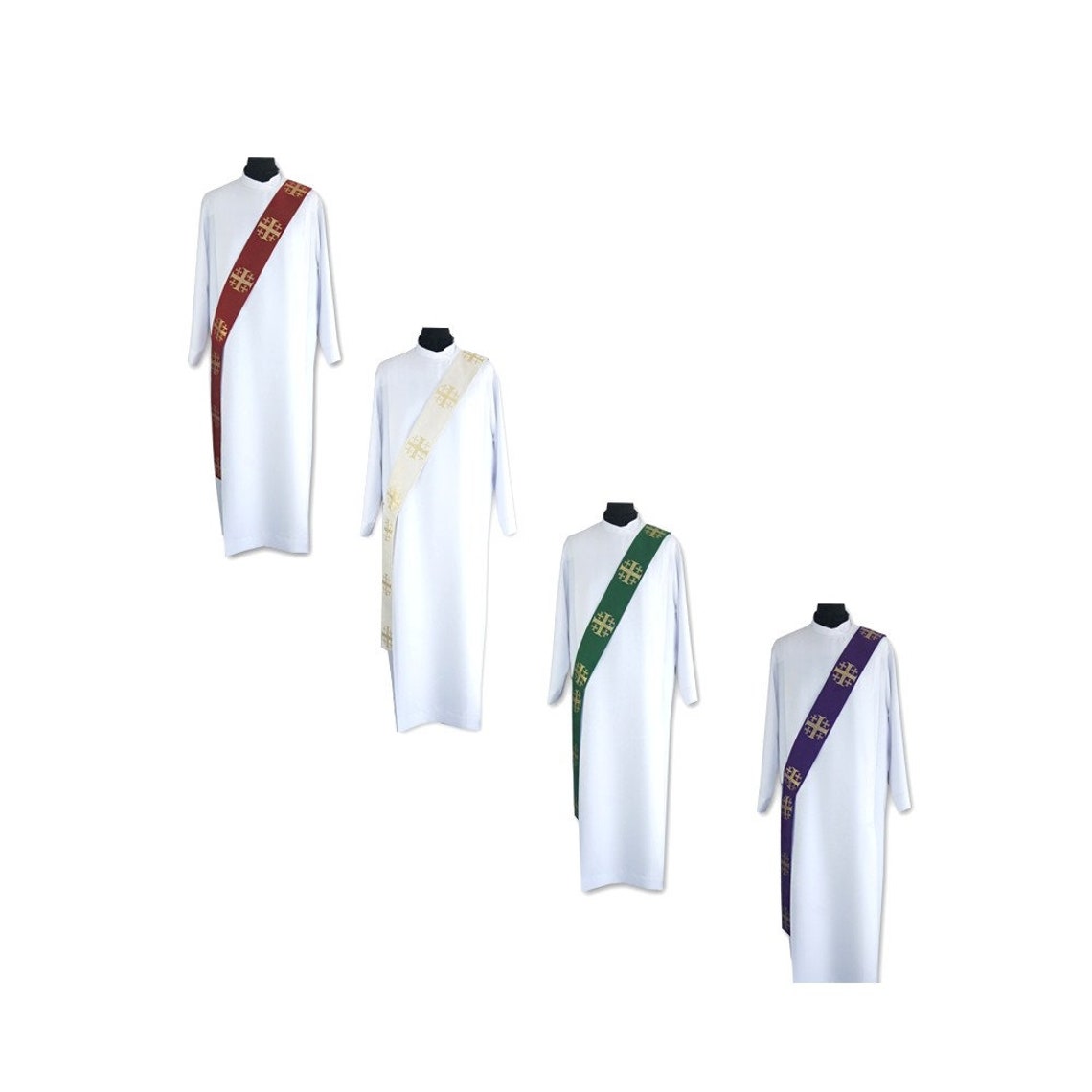 Deacon Stole a Set of 4 Colours, Chasuble Stole, Stole Clergy, Stole ...