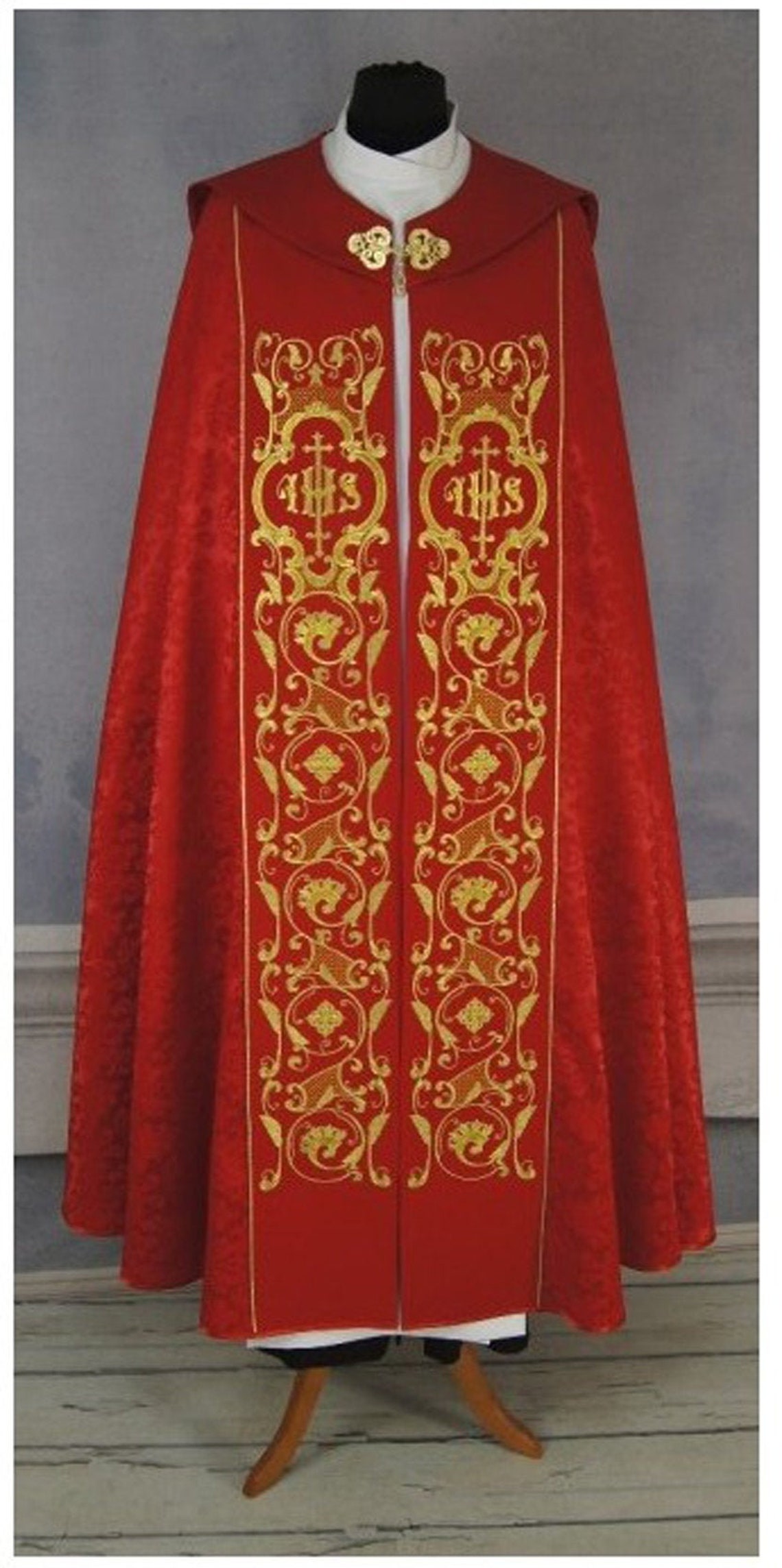 Gothic Style Cope With a Stole Red Chasuble Vestments for - Etsy