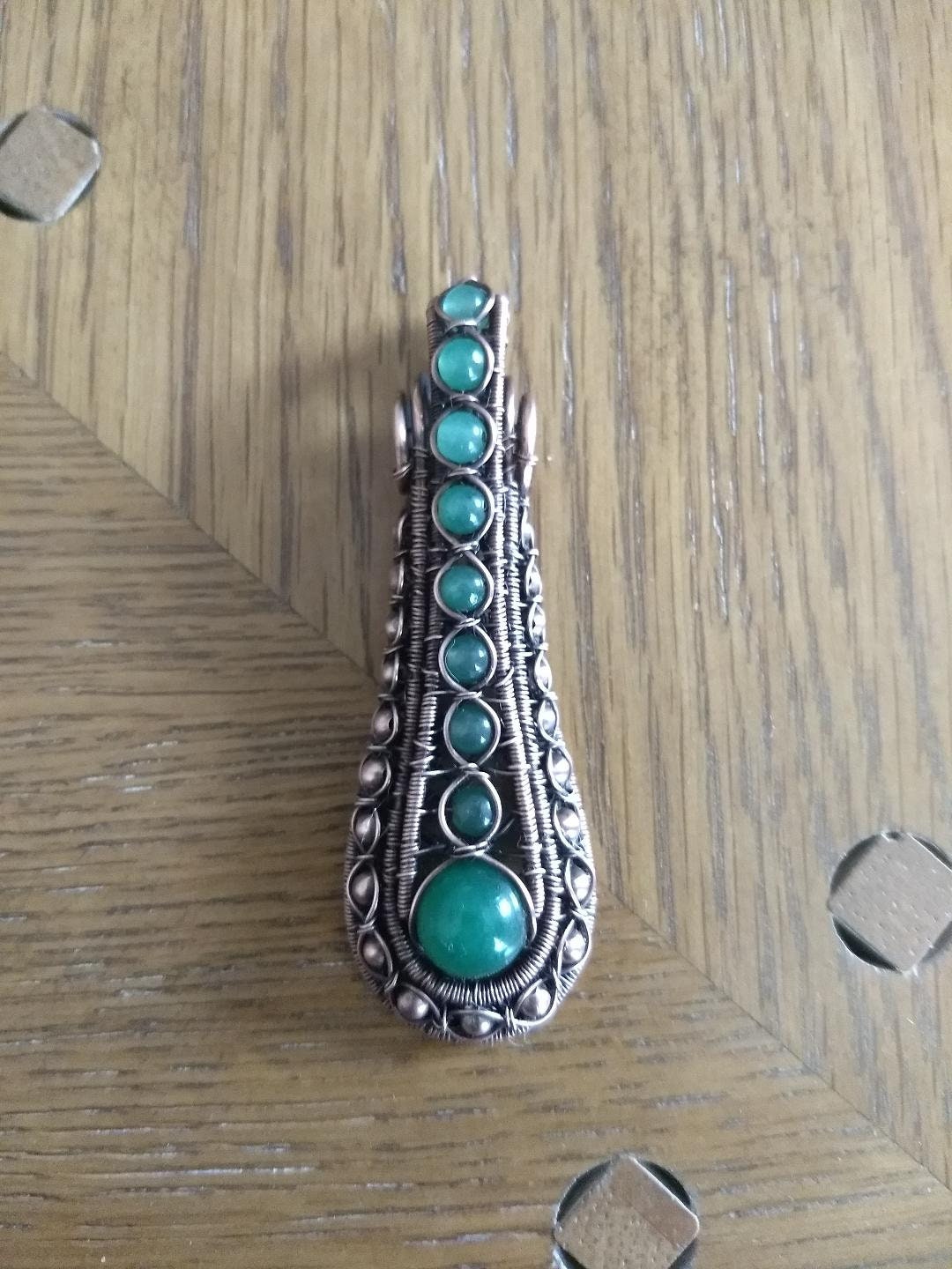 Copper Wire Wrapped Pendant, Wire Wrapped Jewelry,copper Aventurine ...