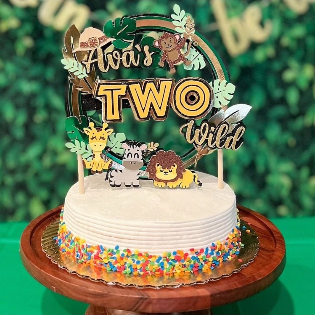 TWO Wild Animal/jungle/safari Cake Topper - Customizable, Personalized ...