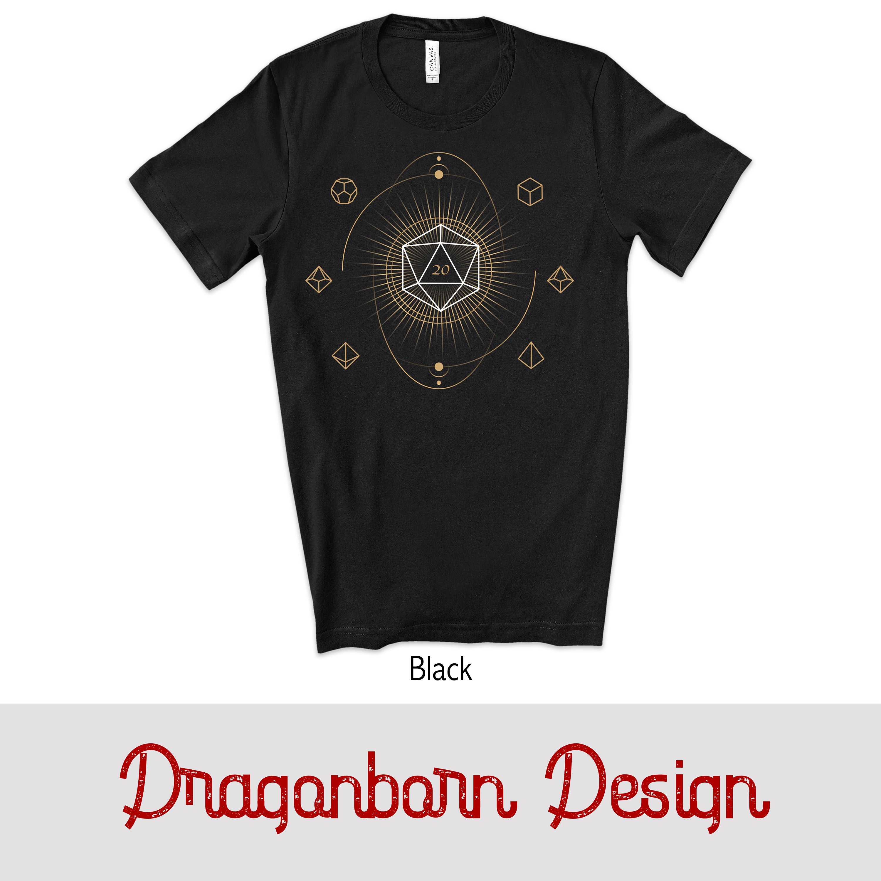 Geometric Dungeons and Dragons Shirt Minimal D20 Polyhedral - Etsy