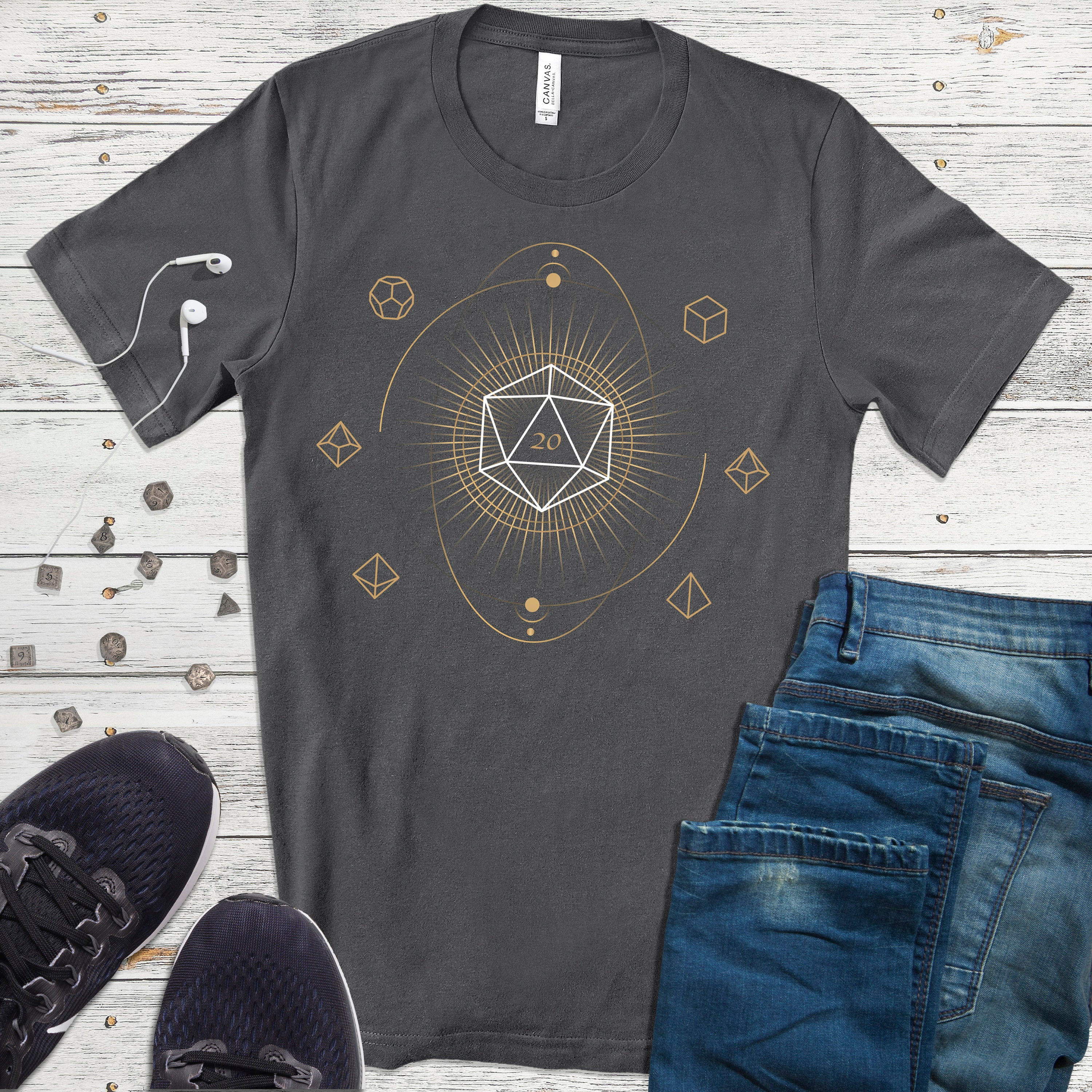 Geometric Dungeons and Dragons Shirt Minimal D20 Polyhedral - Etsy