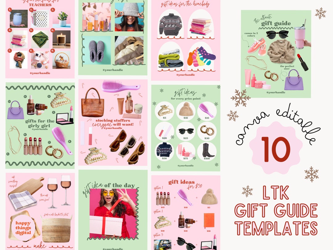 10 LTK Gift Guide Templates Holiday Edit in Canva Canva Template ...