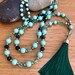 Forest Green Tassel Necklace, Long Green Necklace, Dark Tassel Beaded ...