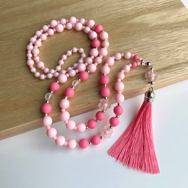 Bright Pink Necklace - Etsy