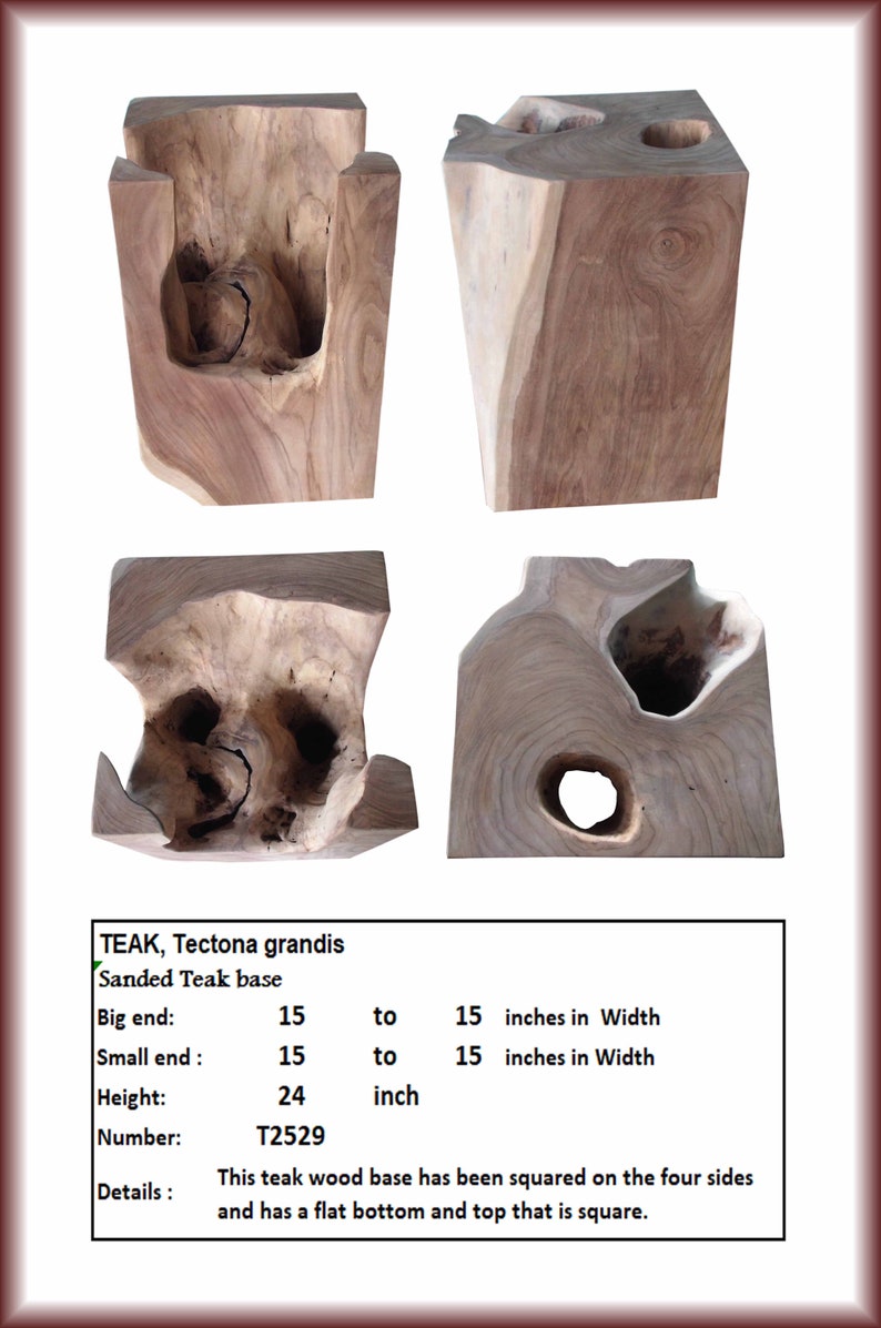 Teak Wood Table Base Log Furniture Reclaimed Stump - Etsy