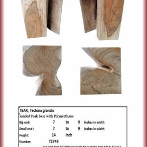 Great Shower Stool Teak Wood Table Base, Squared Reclaimed Stump ...