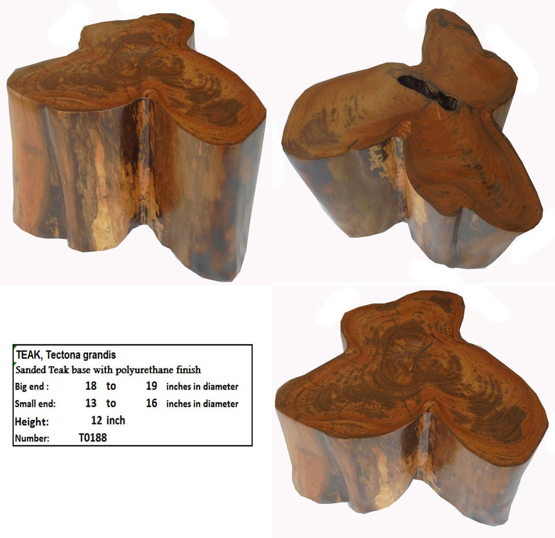 Beautifully Finished Teak Wood Base, Great for a Drink Stand or Remote ...