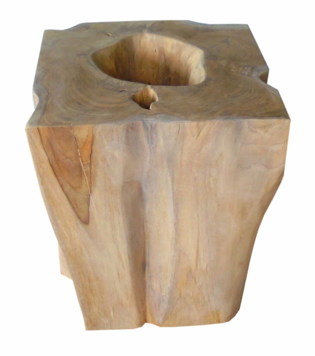 Teak Wood Table Base: Rustic Log Furniture (13x13x15) - Etsy