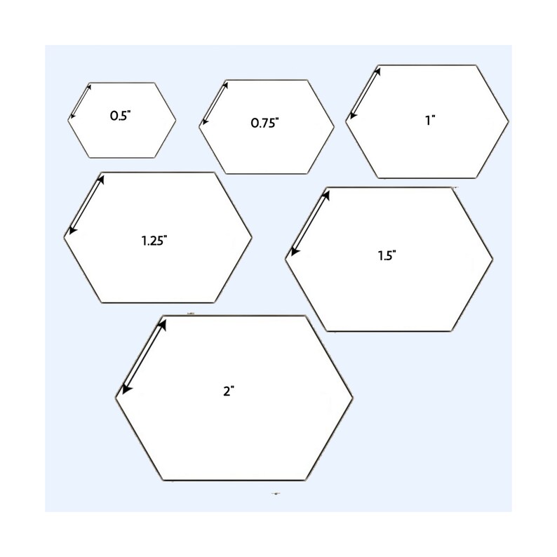 Elongated Hexagons Templates Patchwork Quilting, English Paper Piecing ...